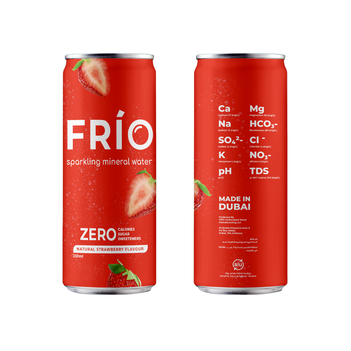 FRÍO Natural Strawberry Sparkling Water- 250ml – Frío Sparkling Water